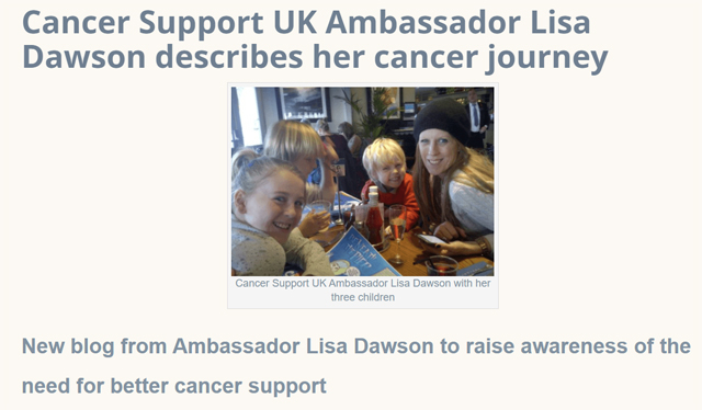 Cancer Support UK Champion