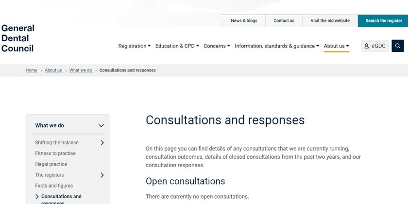 GDC Publishes Consultation Outcome Report